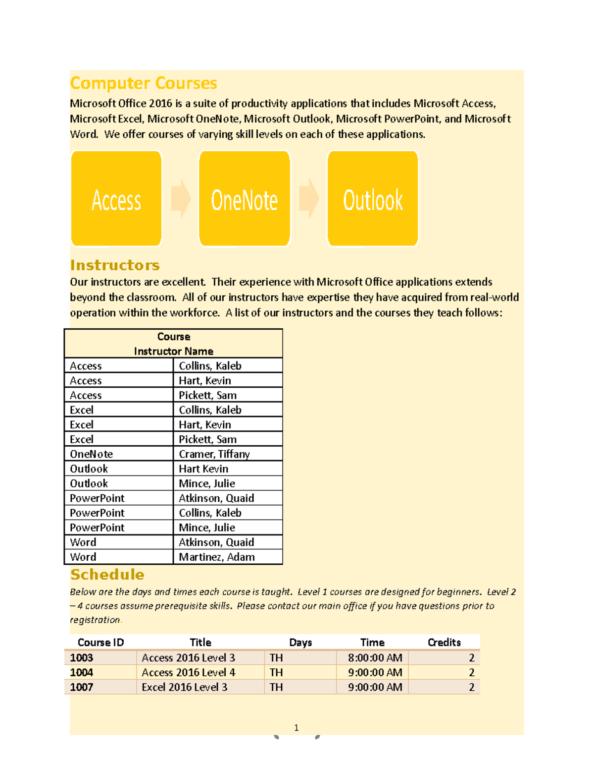Project 1 - hong bic - Computer Courses Microsoft Office 2016 is a ...