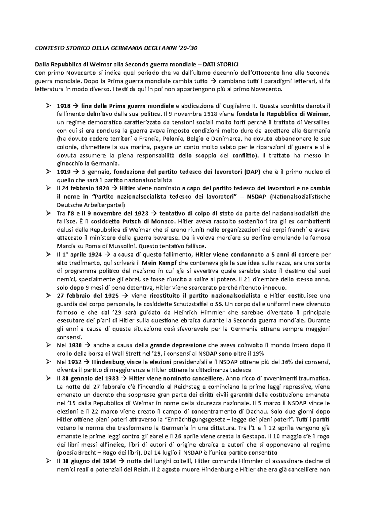 Contesto storico e letterario - Prof. Elisa Destro - CONTESTO STORICO ...