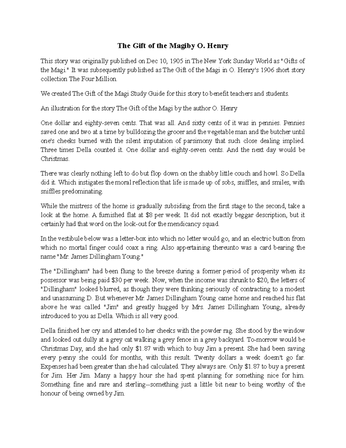 The Gift of the Magiby - Summary of The Gift of the Magi book by O ...