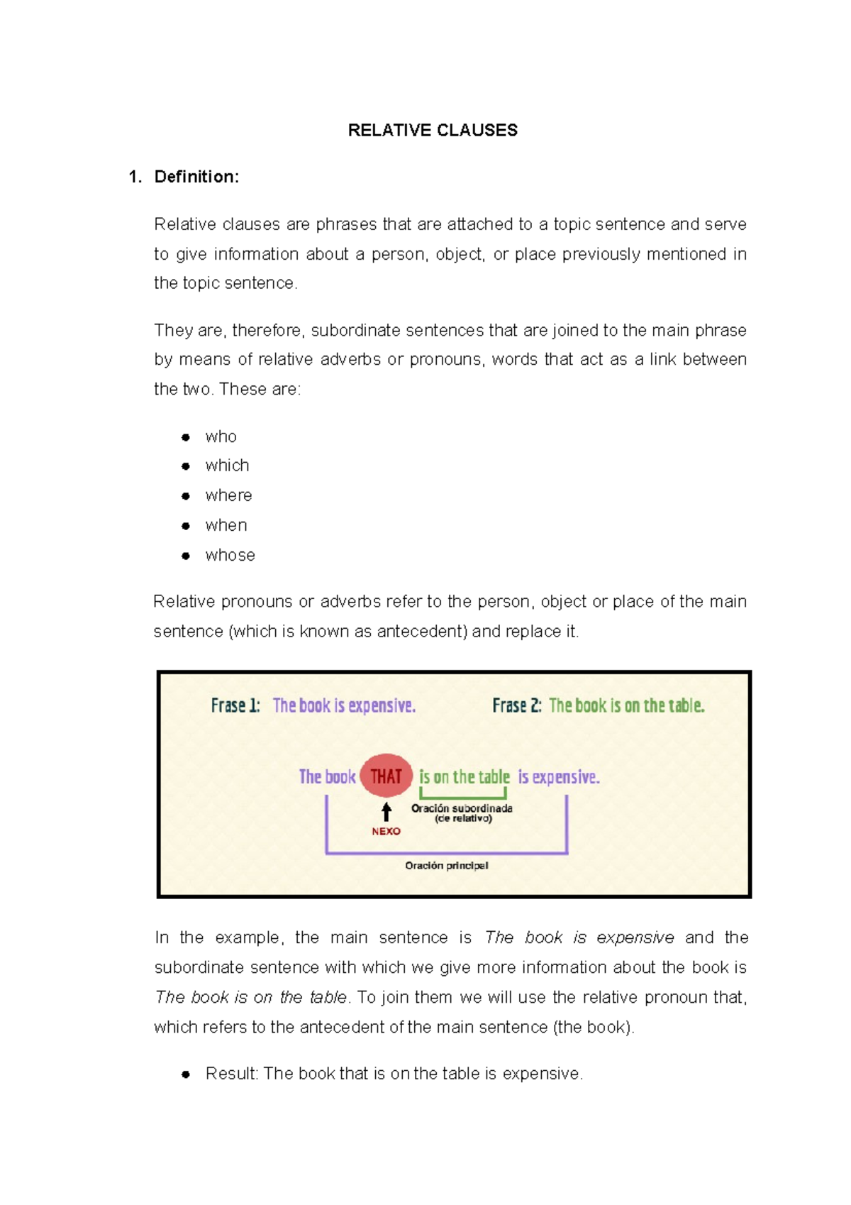 Relative Clauses Apuntes y Ejemplos UTP - RELATIVE CLAUSES 1 ...