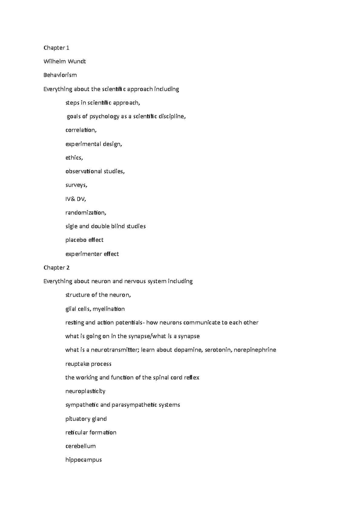 Mid-term guidance for students- list of topics concepts - Chapter 1 ...