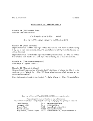 Logic 22-exc12 - Hausaufgaben - Dr. D. Frettl ̈oh 17. Formal Logic ...