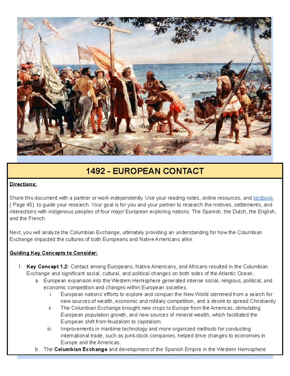 1492 - European Contact - 1492 - EUROPEAN CONTACT Directions: Share ...
