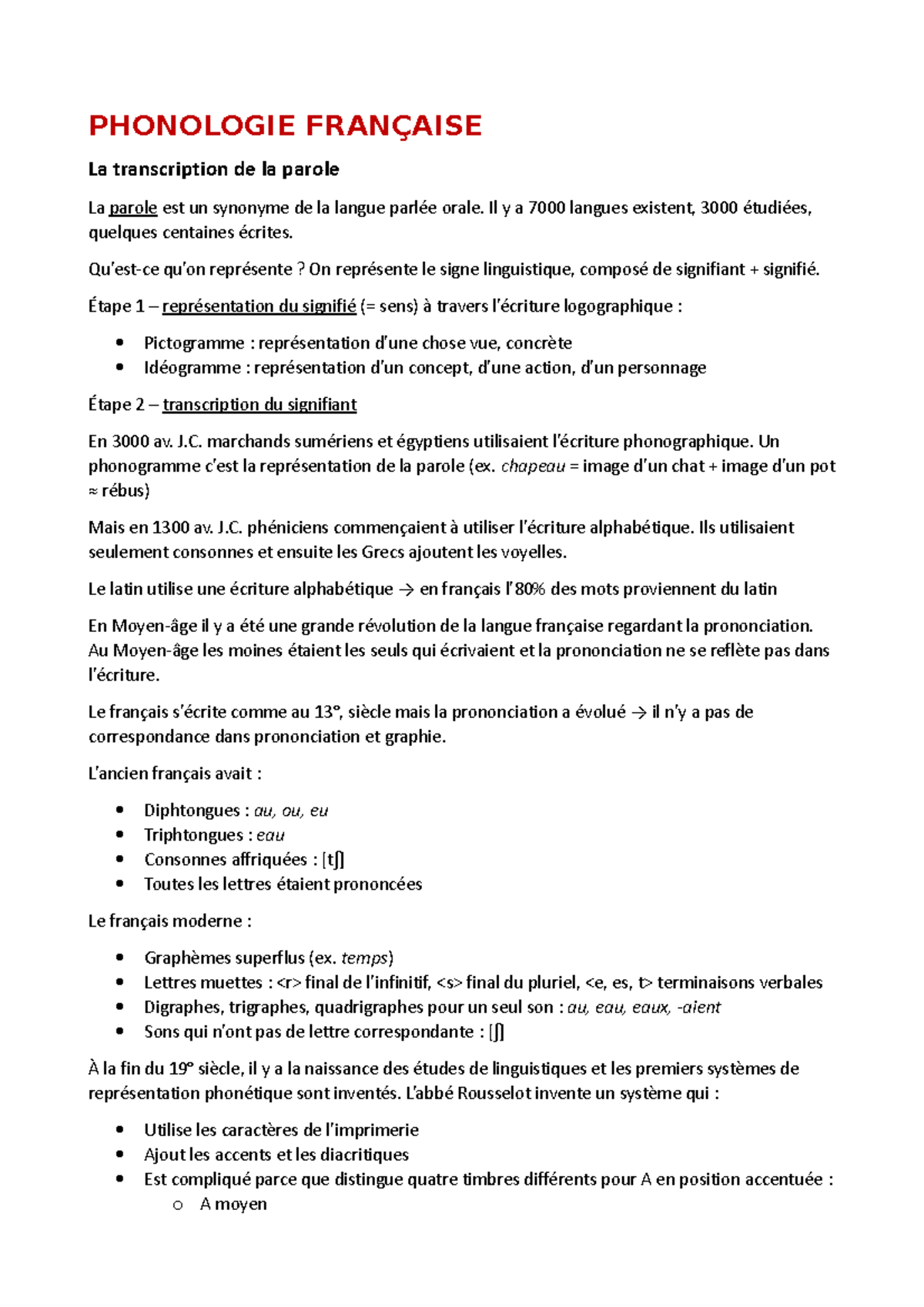 fonologia 1 prof. murano - PHONOLOGIE FRANÇAISE La transcription de la ...