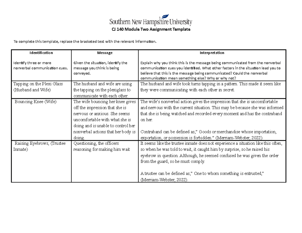 CJ 140 Module Two Assignment Template - Identification Identify three ...