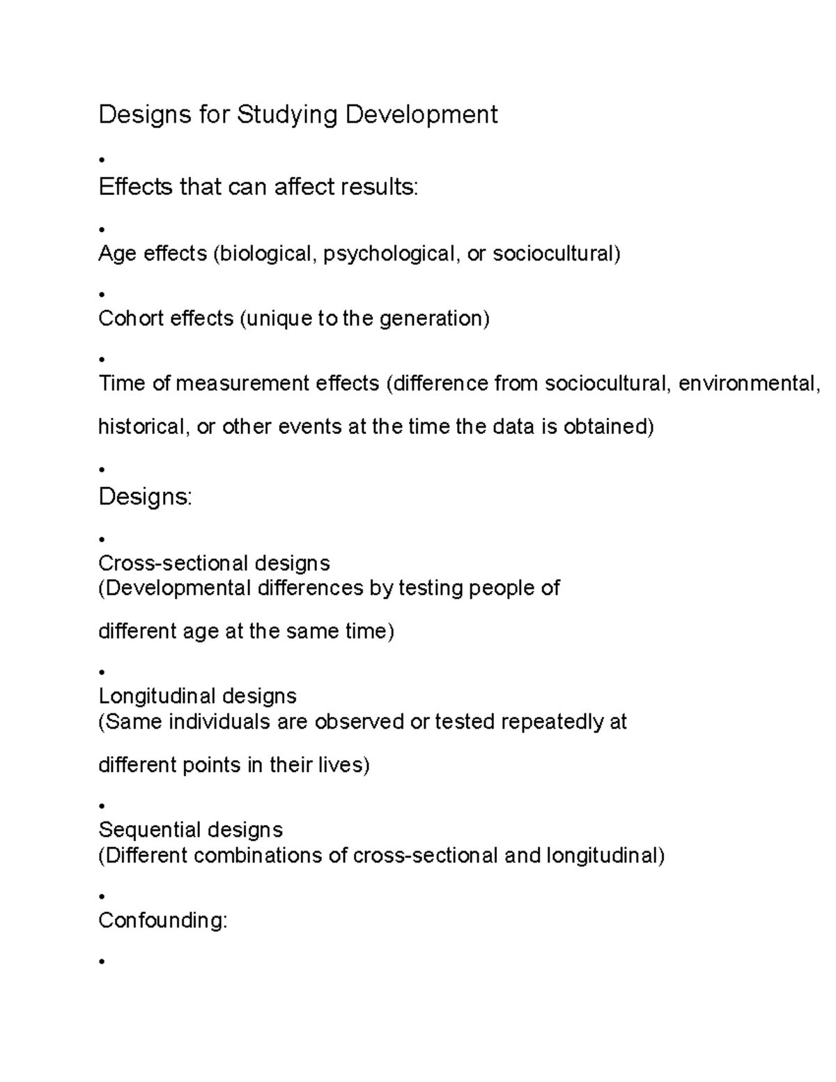 Designs for Studying Development - Designs for Studying Development ...