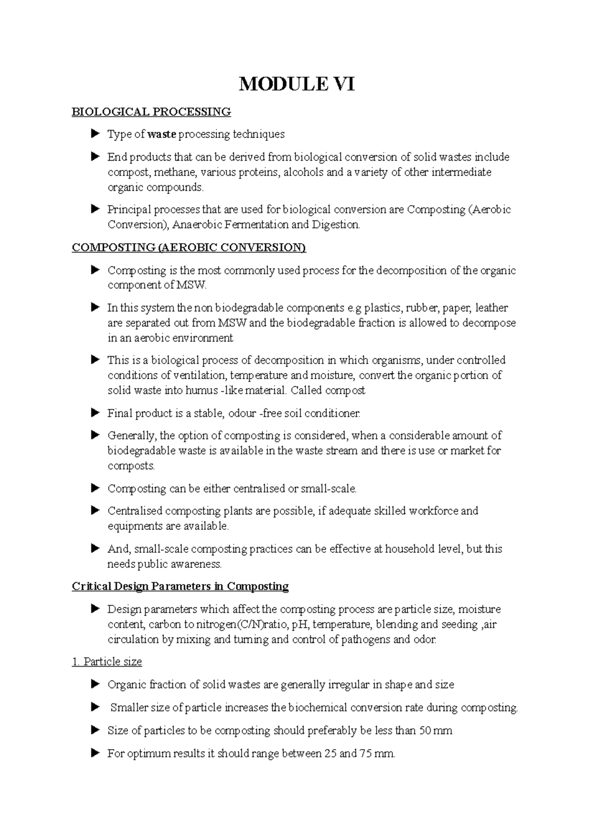 Module VI - Composting- types of composting - MODULE VI BIOLOGICAL ...