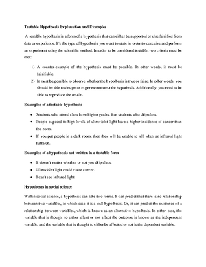 Testable Hypothesis Explanation and Examples - It's the type of ...