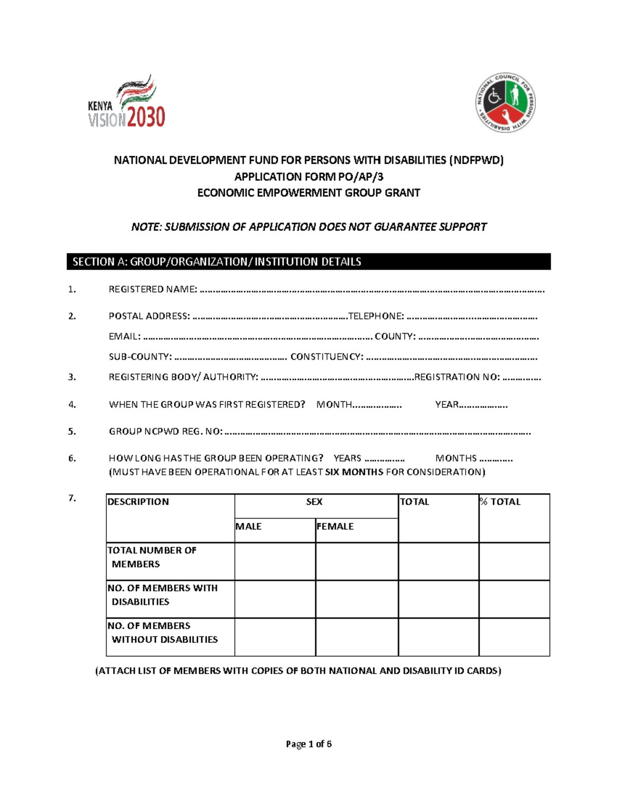 Economic Empowerment Group Grant Application FORM - Information ...