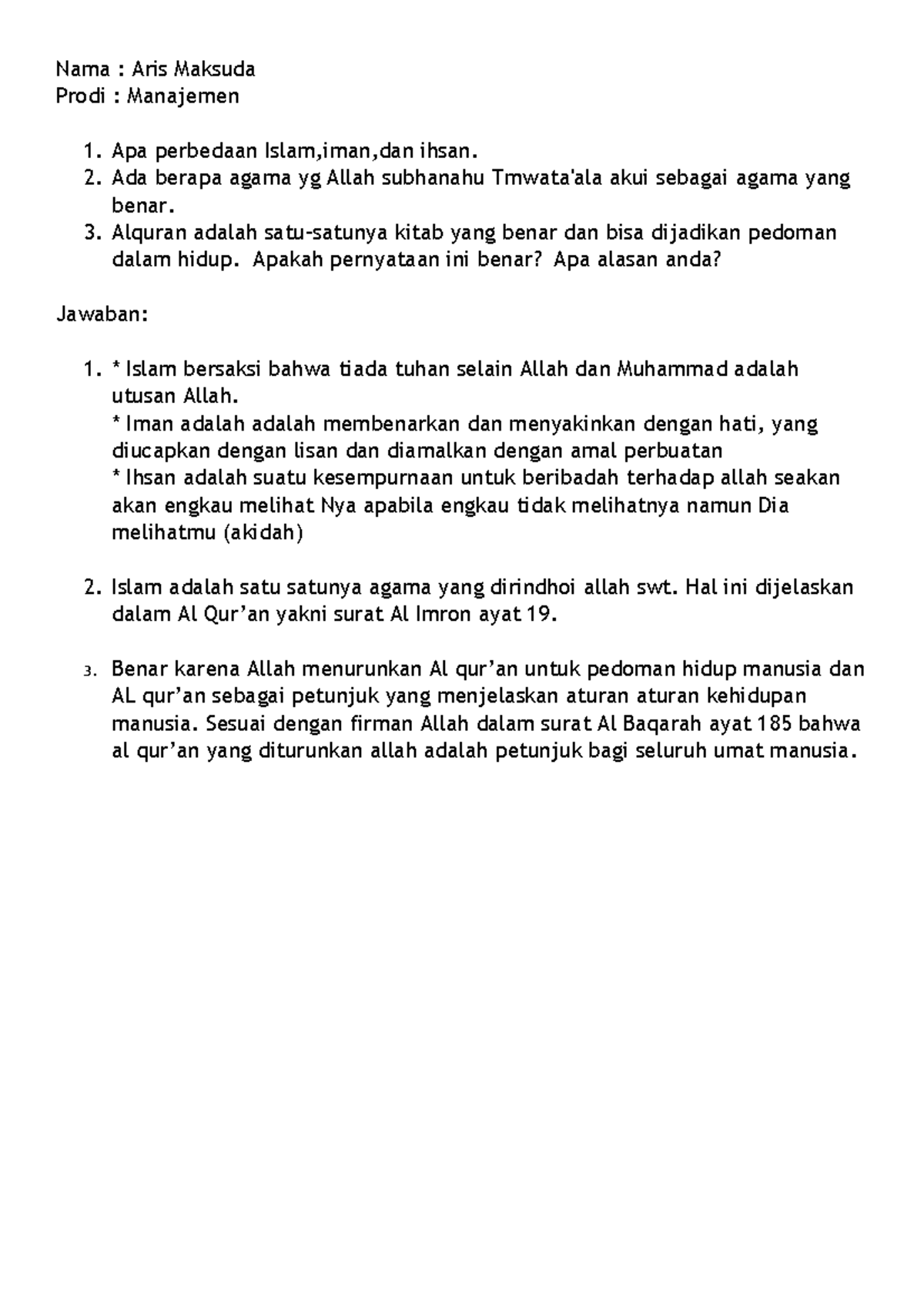 Tugas Aris Maksuda - Nama : Aris Maksuda Prodi : Manajemen Apa ...