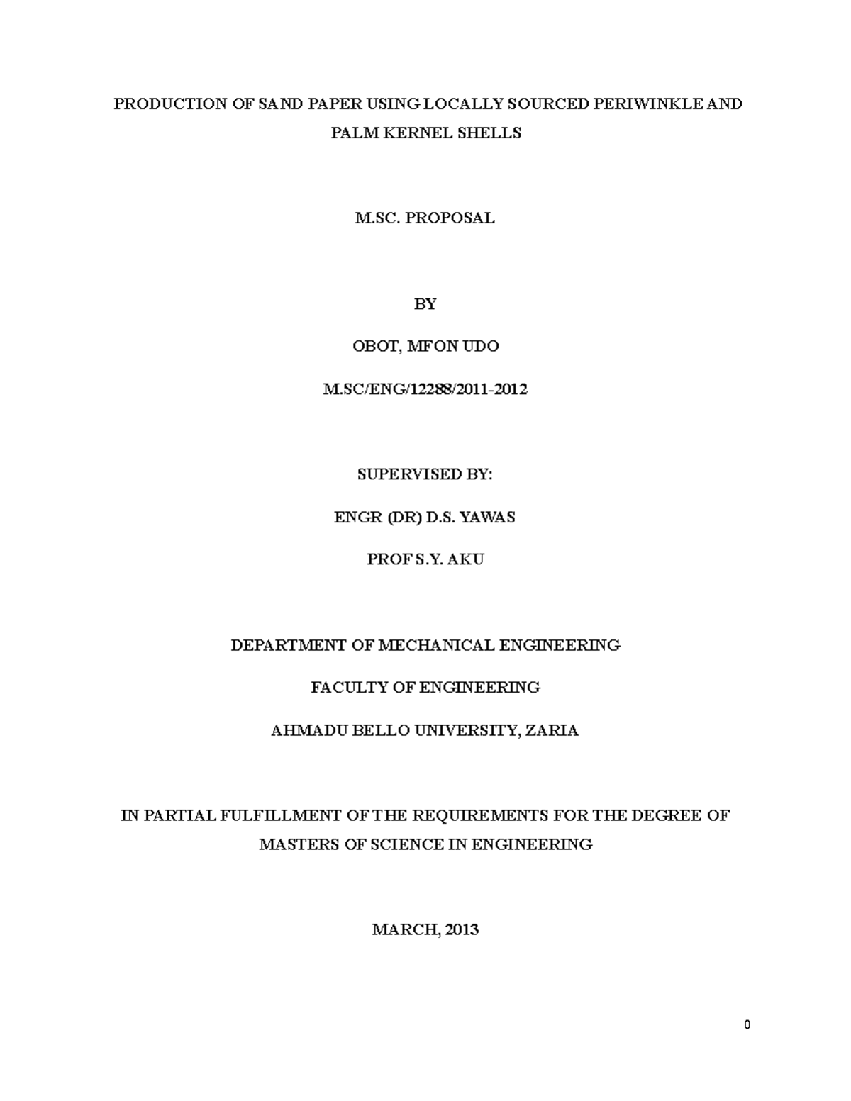 Production of Sand paper using locally sourced Periwinkle and Palm ...