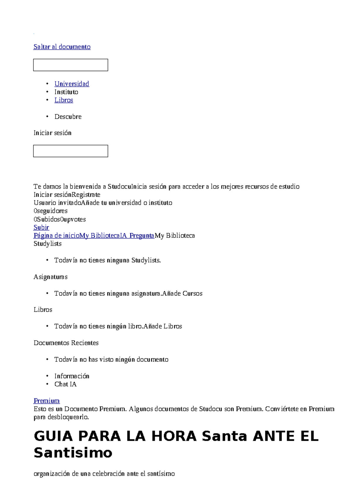 Guia para la hora santa ante el santisimo - Object 1 Saltar al documento • Universidad ...