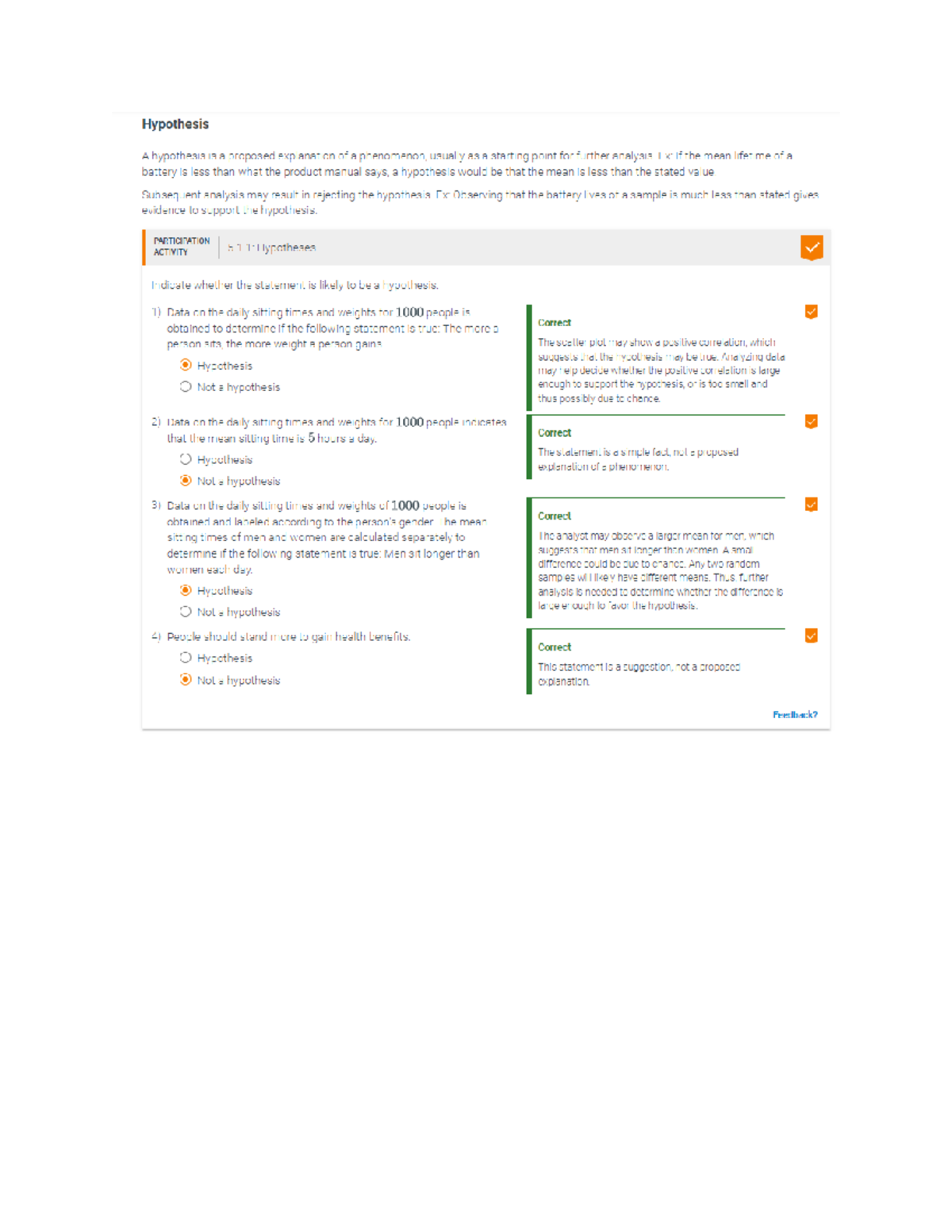 MAT 240 Notes Module 5 - Hypothesis A hypothesis is a proposed ...