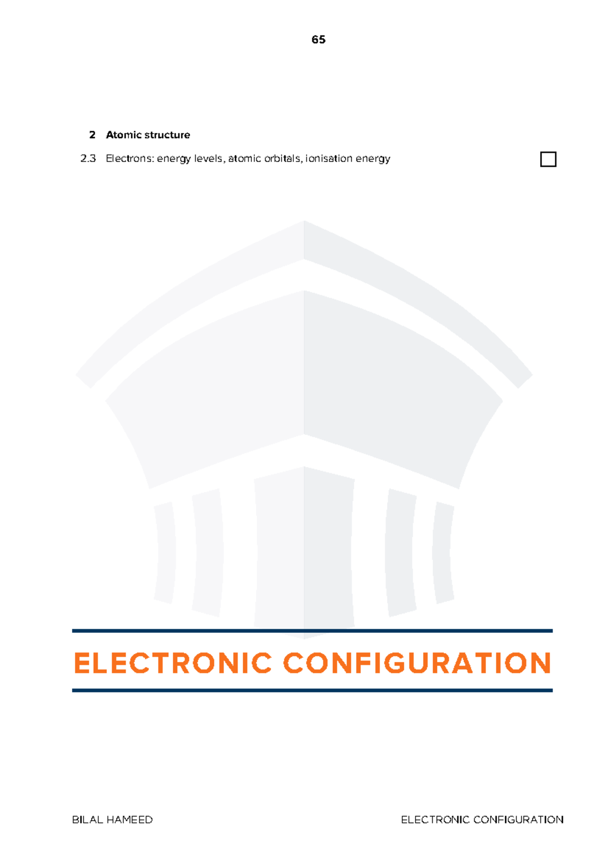 2 Electronic Configuration Notes - 2 Atomic structure 2 Electrons ...