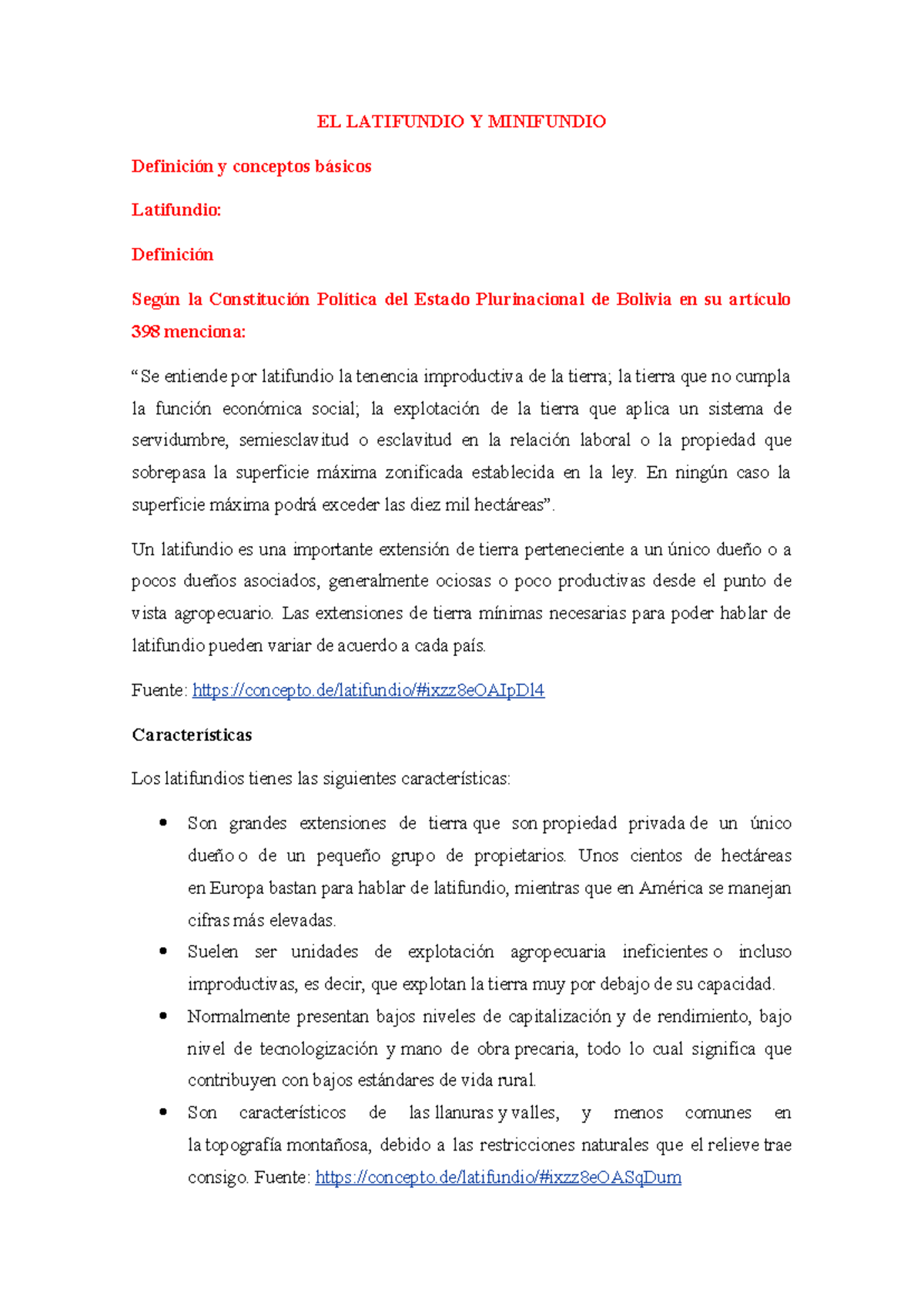 El Latifundio y El Minifundio - EL LATIFUNDIO Y MINIFUNDIO Definición y ...