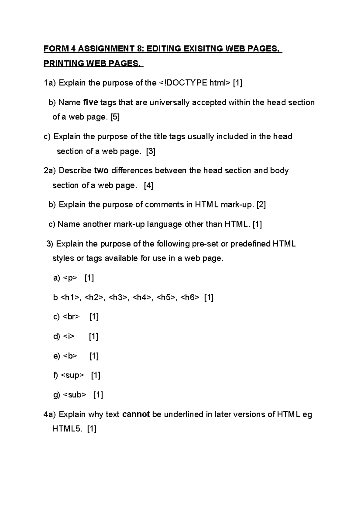 FORM 4 Assignment 8 Website Authoring - FORM 4 ASSIGNMENT 8: EDITING EXISITNG WEB PAGES ...