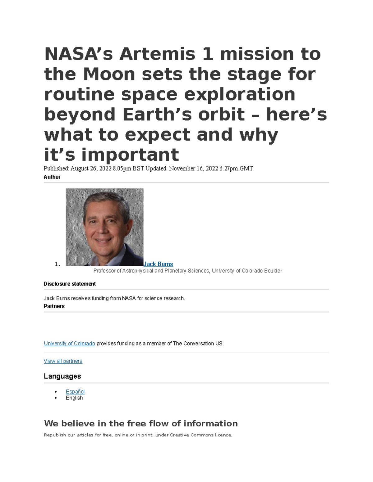 NASA’s Artemis 1 mission to the Moon sets the stage for routine space ...