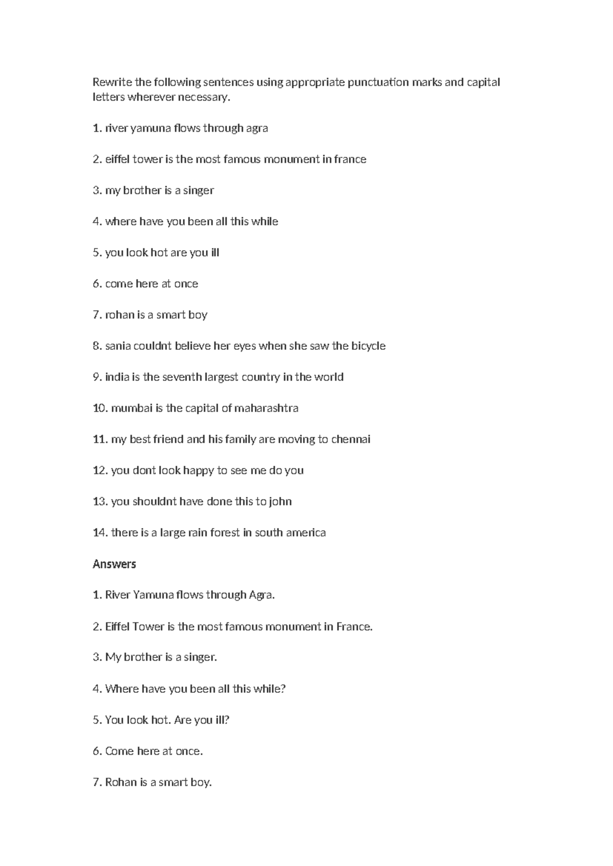 Mechanics - Rewrite the following sentences using appropriate ...