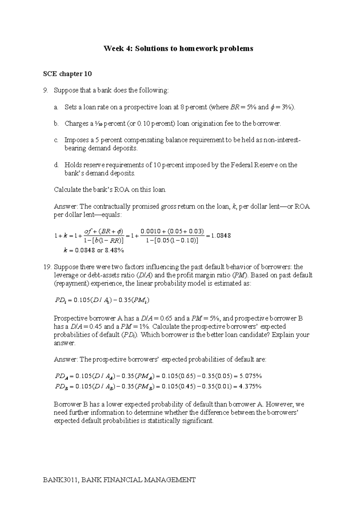 Week 4 solutions - this is the solution for week 4 tutorial - Week 4: Solutions to homework ...