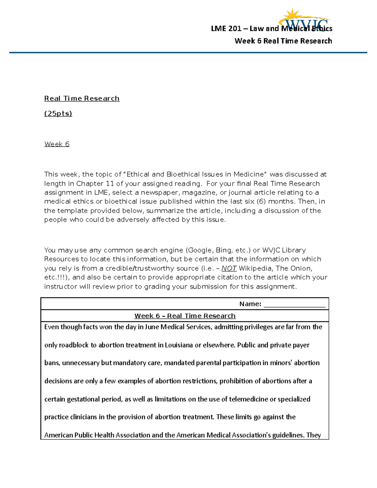 W6research taylormaynard - Week 6 Real Time Research Real Time Research ...