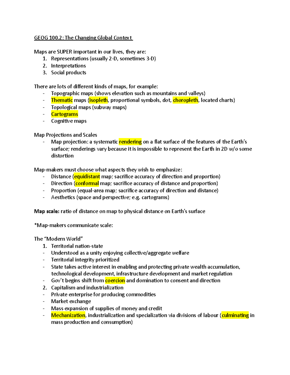 GEOG 100 - GEOG 100: The Changing Global Context Maps are SUPER ...