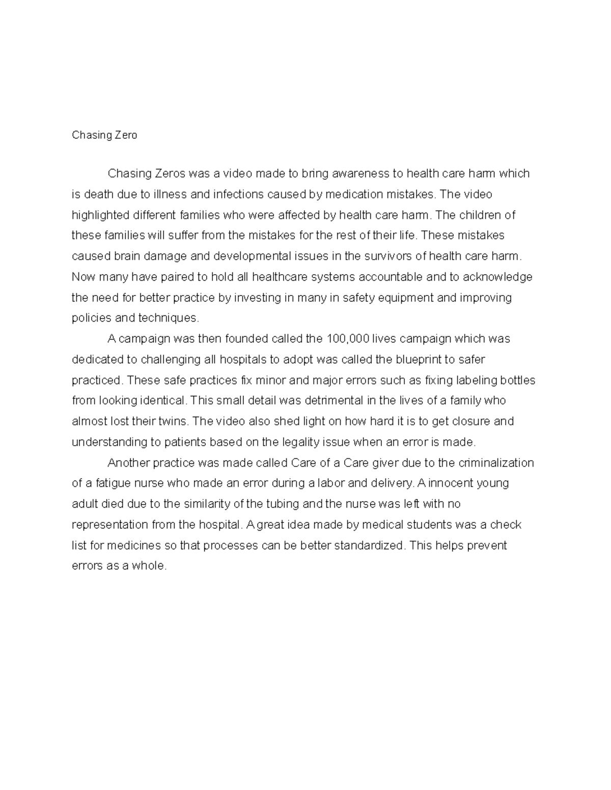 Chassing Zeros-2 - video assignment - Chasing Zero Chasing Zeros was a ...