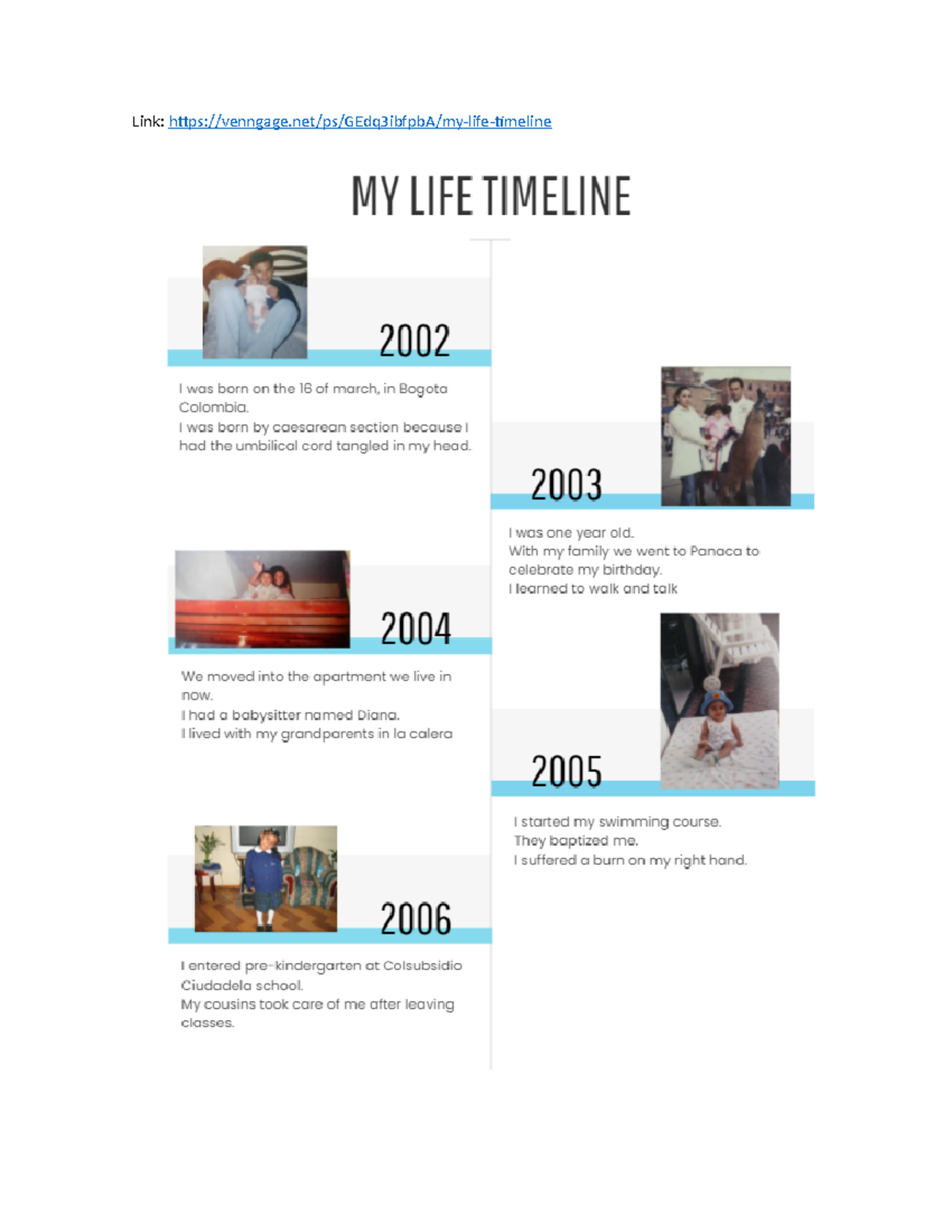 Doc1 - ingles - Ingles - Link: venngage/ps/GEdq3ibfpbA/my-life-timeline - Studocu