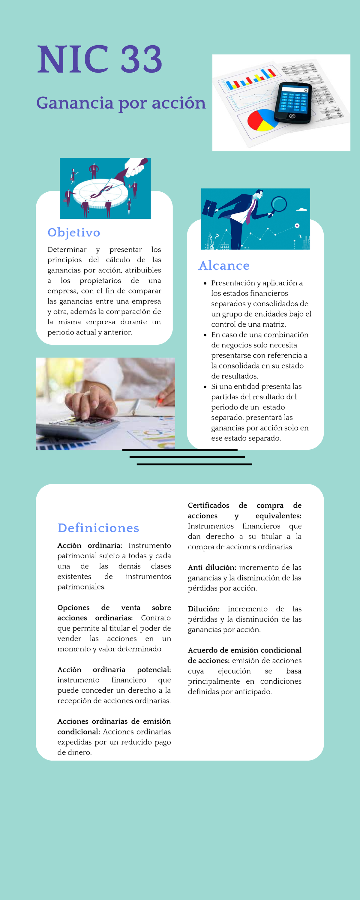 NIC 33 - nic 33 - Objetivo Determinar y presentar los principios del cálculo de las ganancias ...