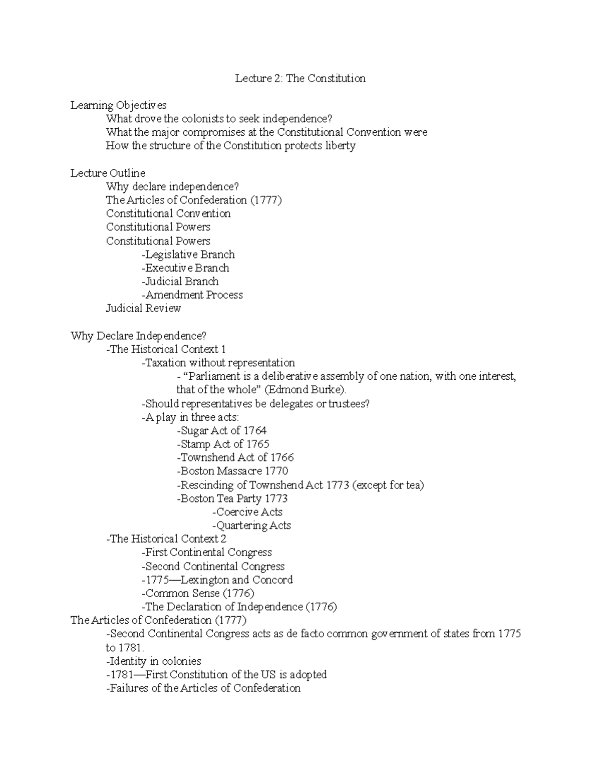 The American Constitution - Lecture 2: The Constitution Learning ...