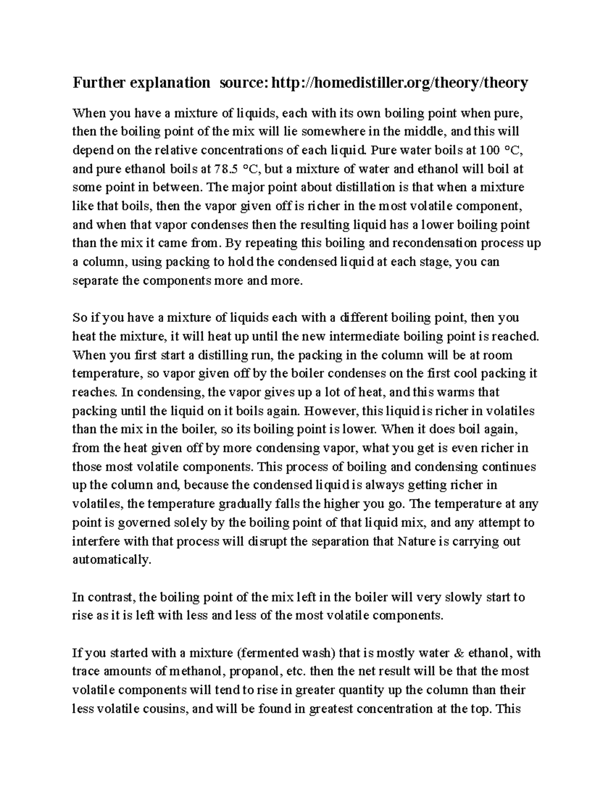 Further explanation simple distillation 251 - Further explanation ...