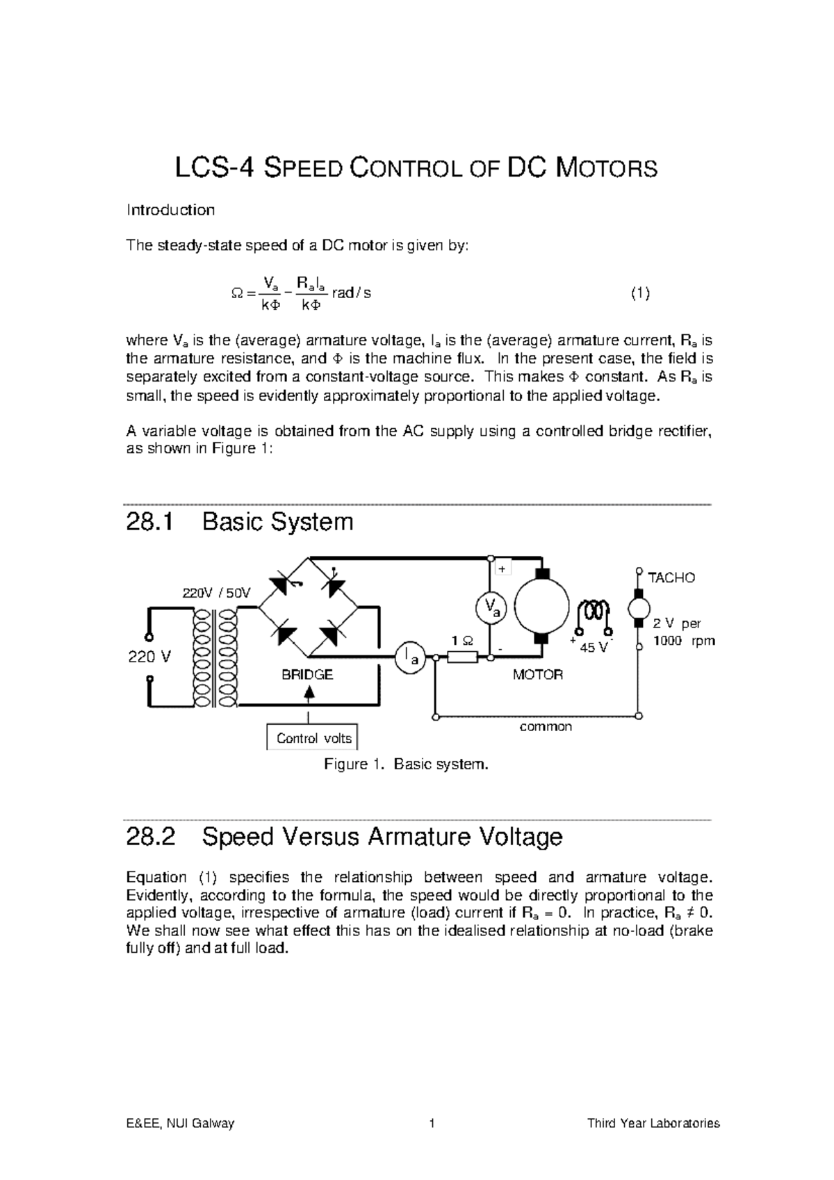 LCS lab 2 23 24 - E&EE, NUI Galway 1 Third Year Laboratories I LCS-4 ...
