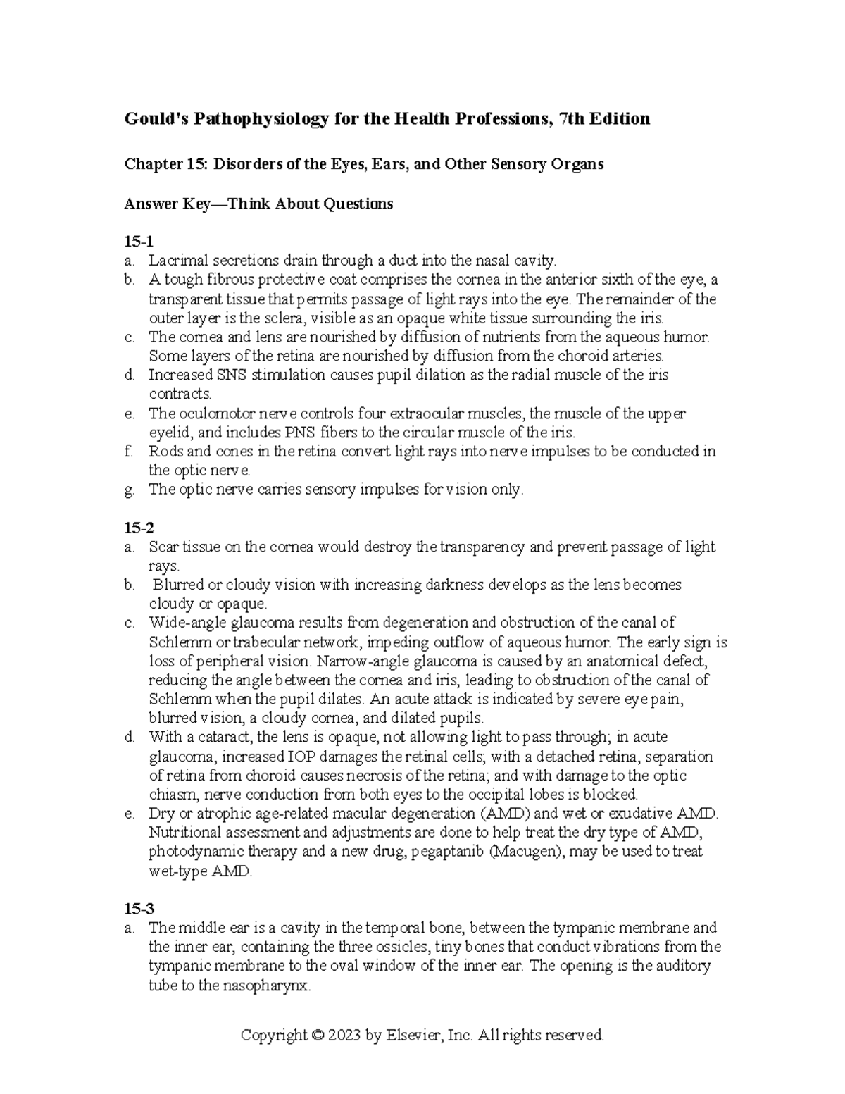 Chapter 015 Think About Ans - Gould's Pathophysiology for the Health ...