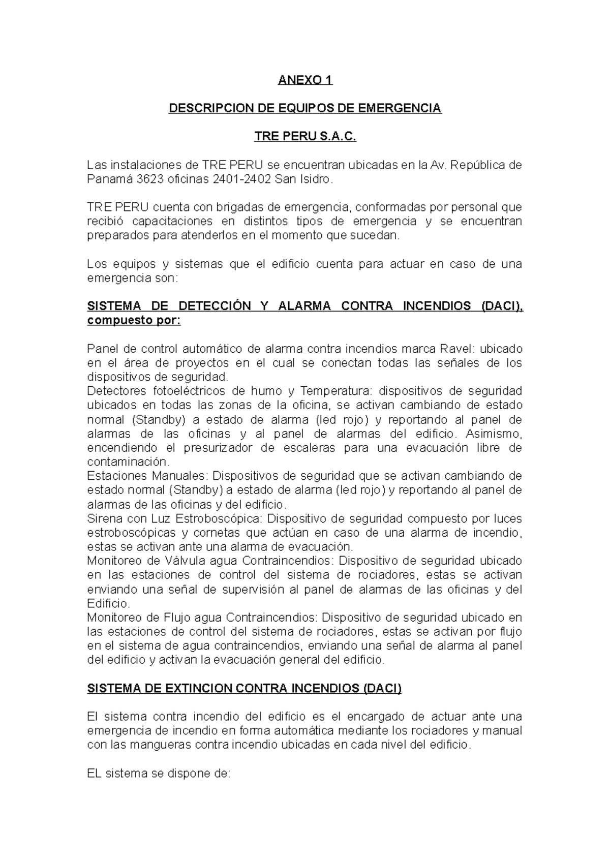 Anexo 1 - equipos de emergencia - ANEXO 1 DESCRIPCION DE EQUIPOS DE ...