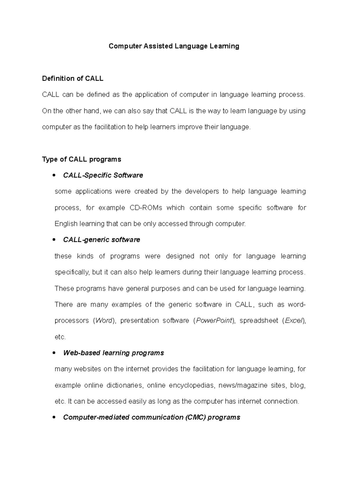 Insight Of Computer Assisted Language Learning Call Computer Assisted Language Learning