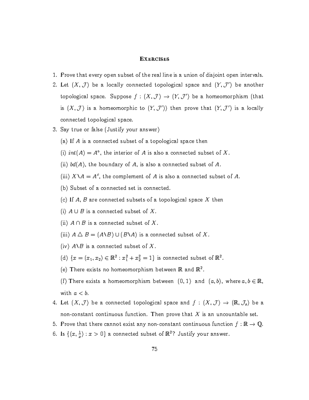 Chap3 exercise - Topology - ① r s s Prove that every open subset of the real line is a union of ...
