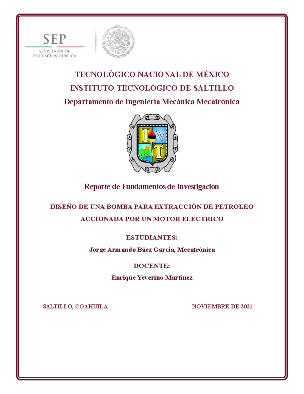 Proyecto Equipo 1 - TECNOLÓGICO NACIONAL DE MÉXICO INSTITUTO ...