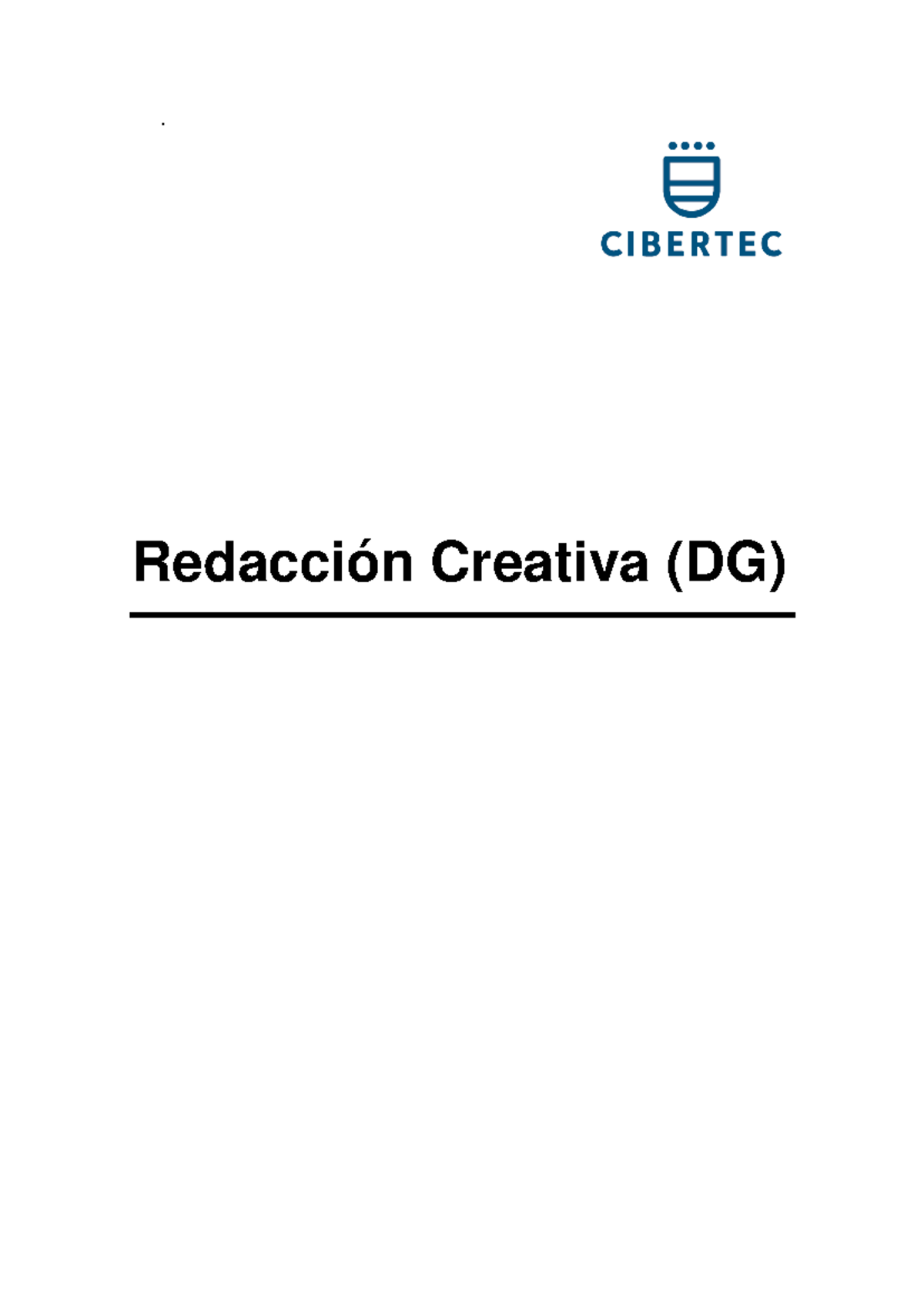 3BGU Redacción Creativa - . Redacción Creativa (DG) CARRERAS PROFESIONALES CIBERTEC CARRERAS ...