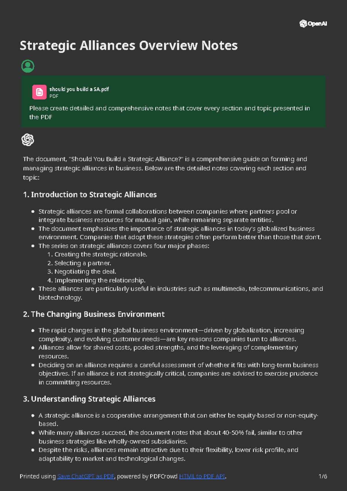 Should you build a SA notes - Strategic Alliances Overview Notes The ...