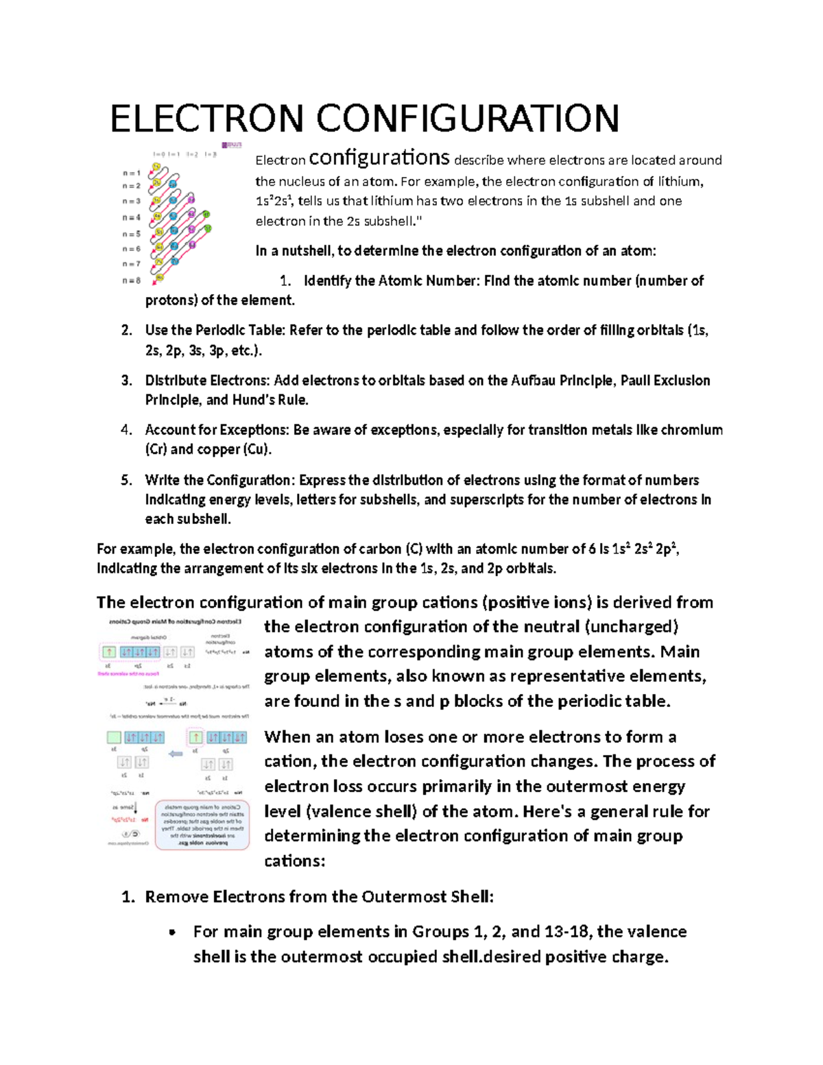 Electron- Configuration - ELECTRON CONFIGURATION Electron ...