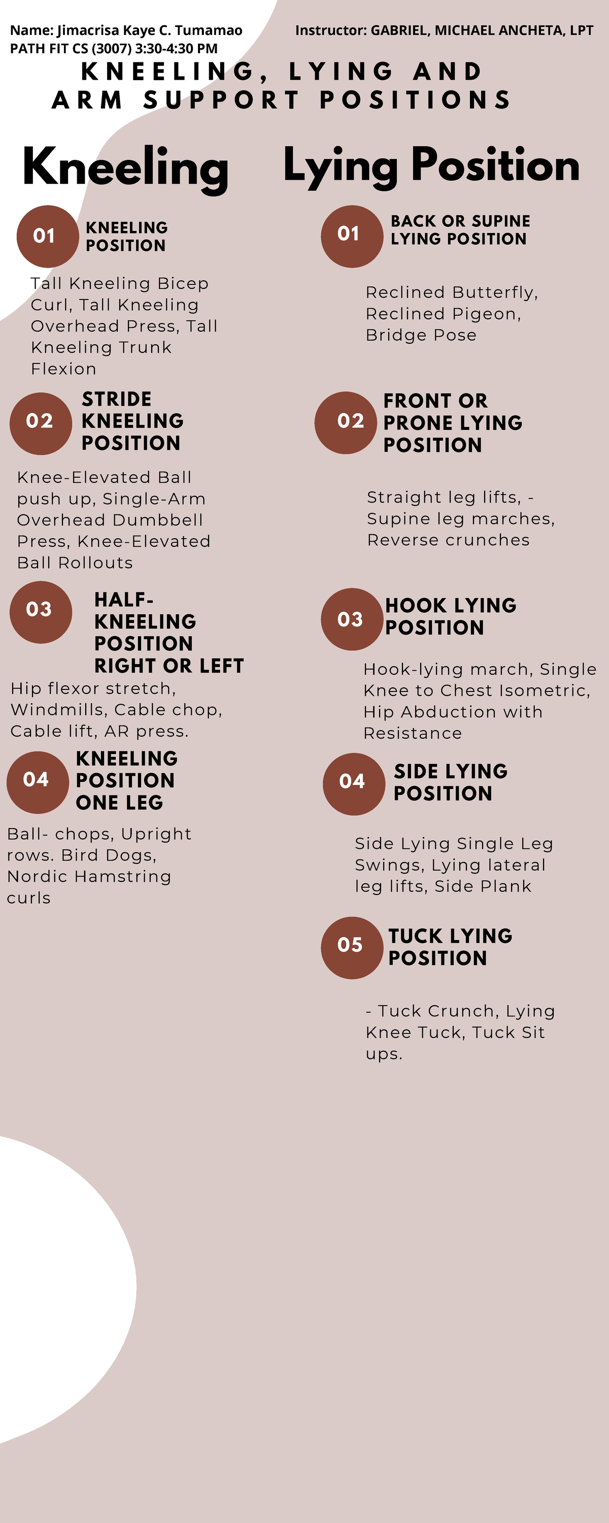 Kneeling, Lying AND ARM Support Positions - Kneeling KNEELING POSITION ...