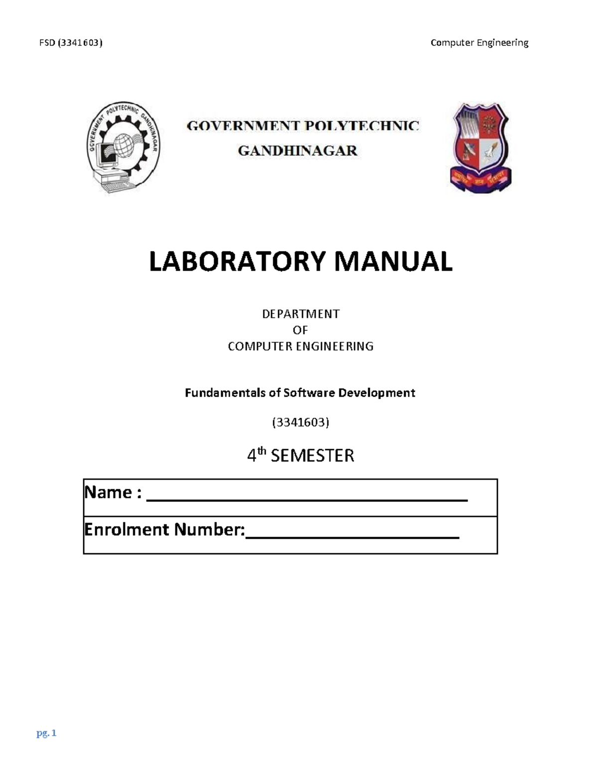 FSD Lab Manual 2020-21 final - LABORATORY MANUAL ####### DEPARTMENT ...