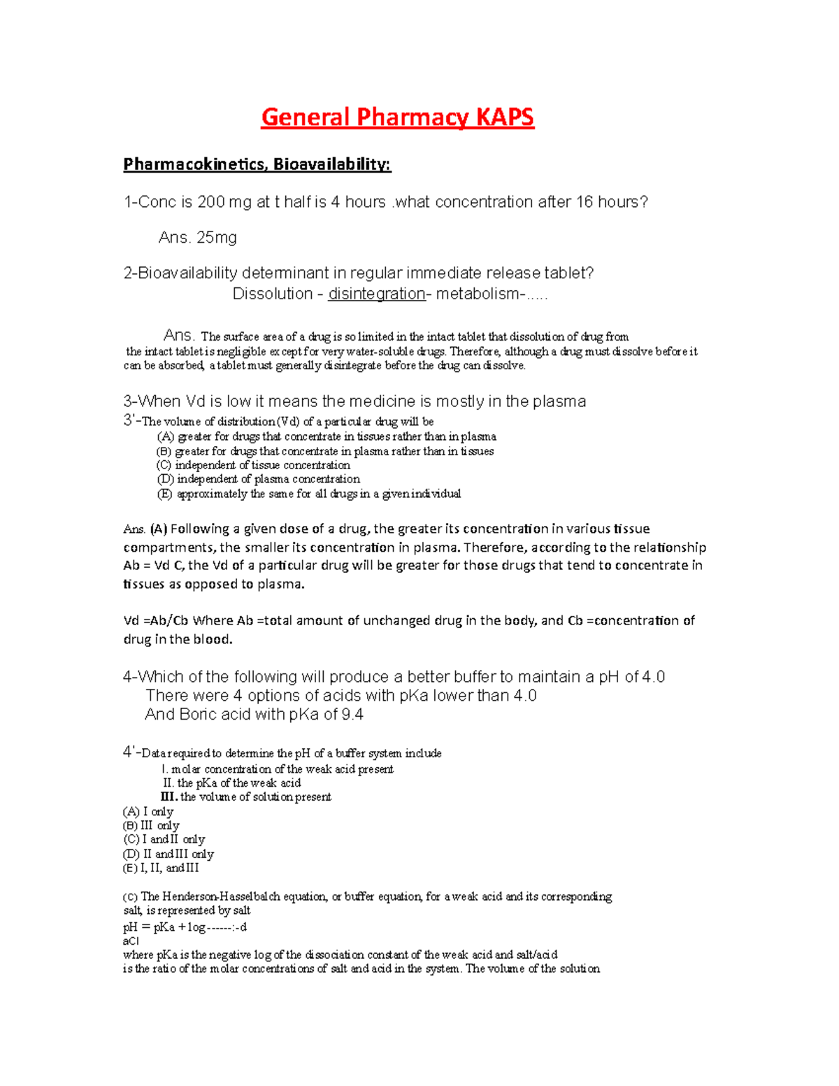 General-Pharmacy-Kaps - General Pharmacy KAPS Pharmacokinetics ...