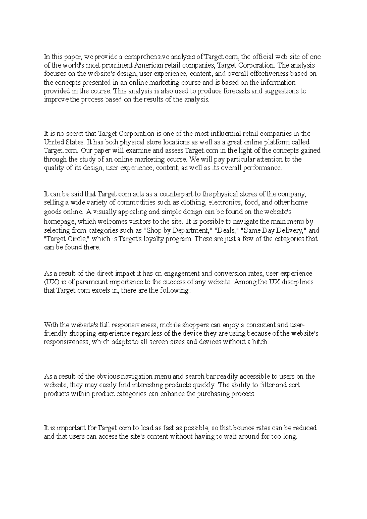 Website analysis - essay - In this paper, we provide a comprehensive ...