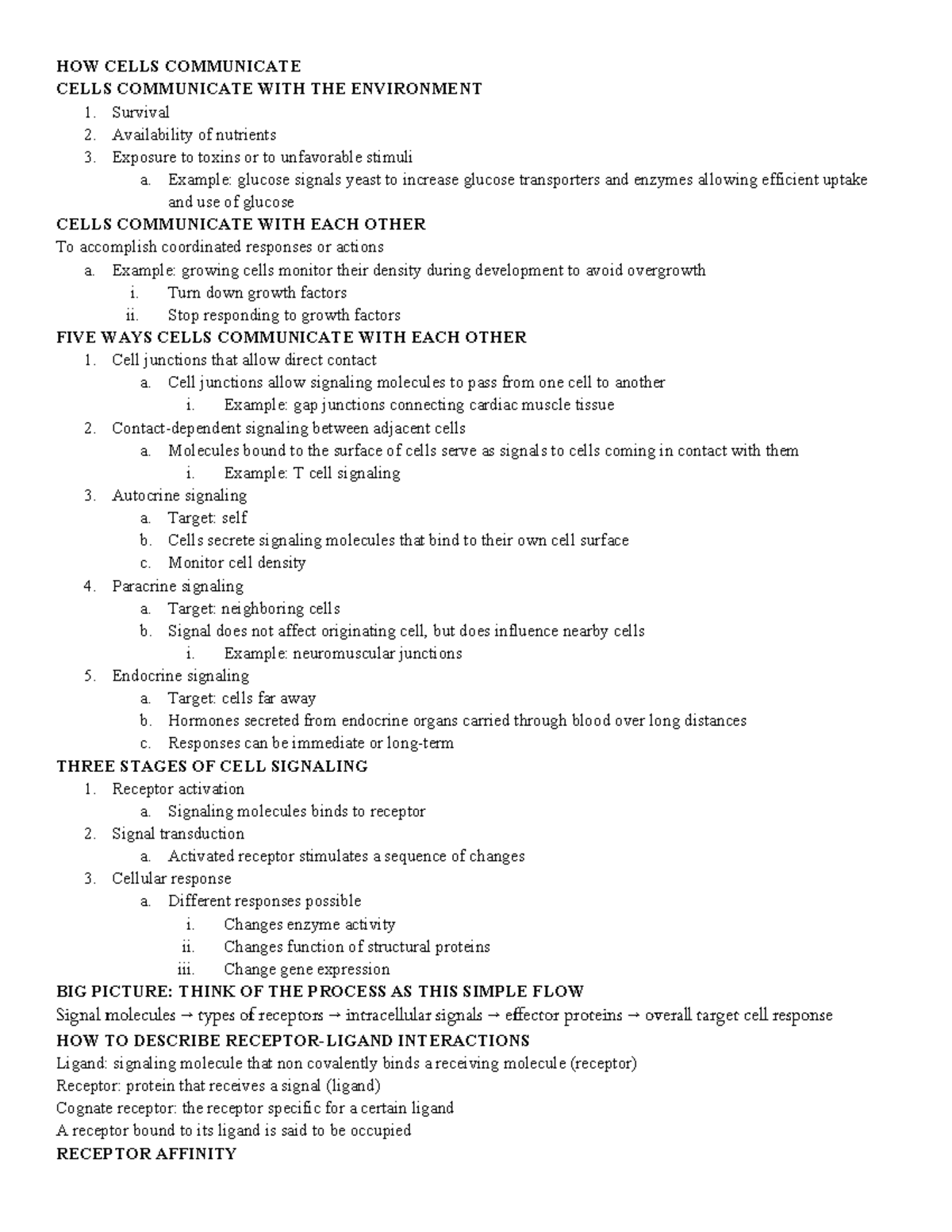 Unit 3 Bio - unit 3 exam study guide - HOW CELLS COMMUNICATE CELLS ...