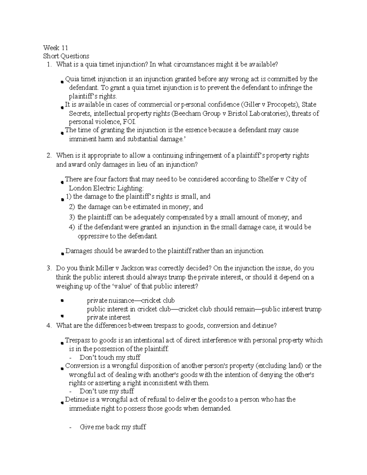 T10W11 - tutorj that goe snufn - Week 11 Short Questions 1. What is a ...