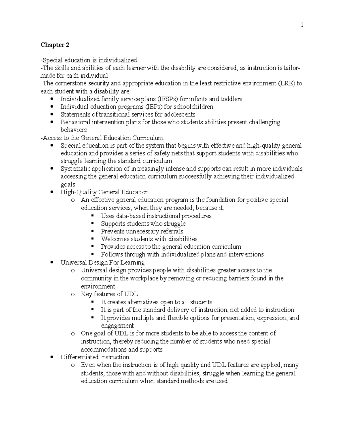 Module 5 Book Notes - Chapter 2 -Special education is individualized ...
