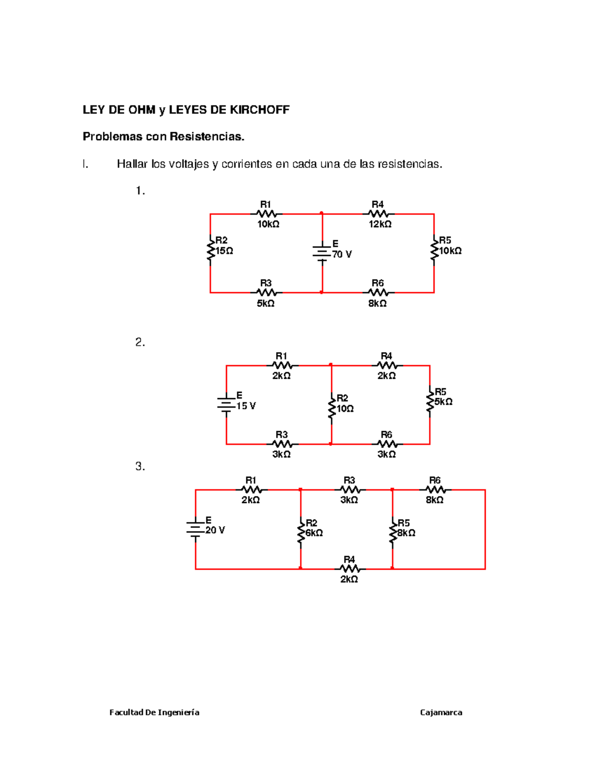 Problemas LEY DE OHM - 6666666666666666666666666666666666 - Facultad De ...
