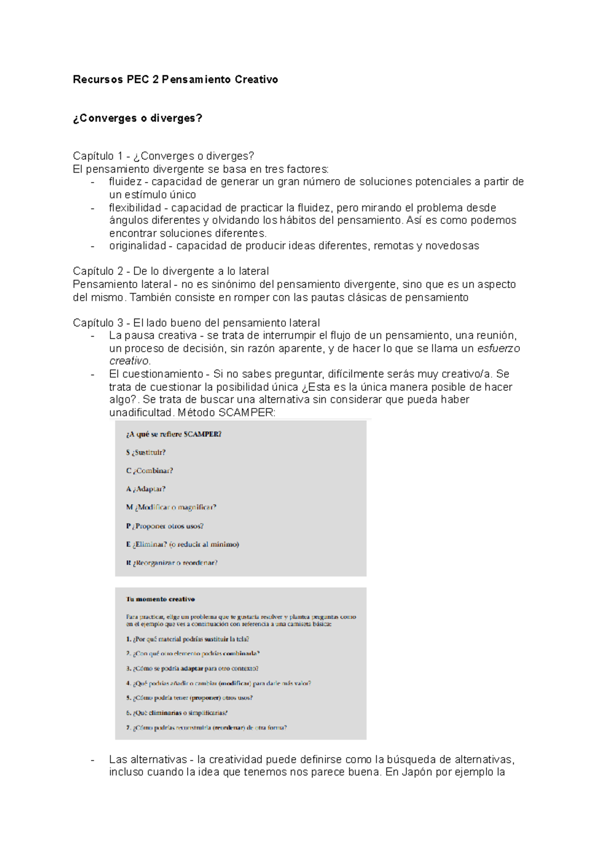 Recursos para preparar PEC 2 Pensamiento Creativo - Recursos PEC 2 Pensamiento Creativo ...