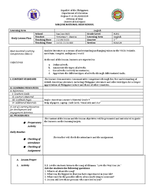 List of Least Mastered and Mastered Competencies - Department of ...