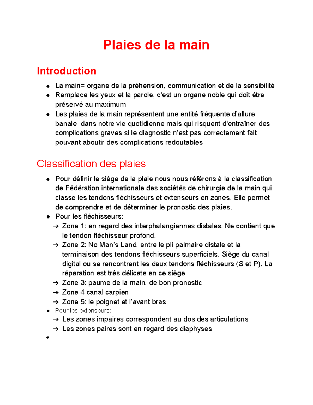 Plaie main - Plaies de la main Introduction La main= organe de la ...
